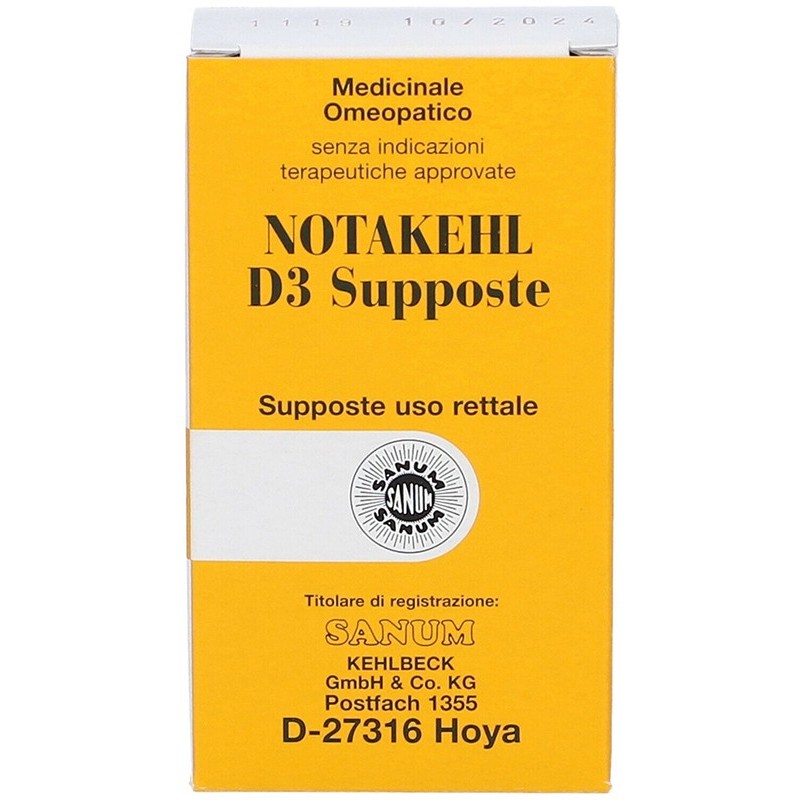 Notakehl D3 10 Supposte 2g Sanum | Alpifarma